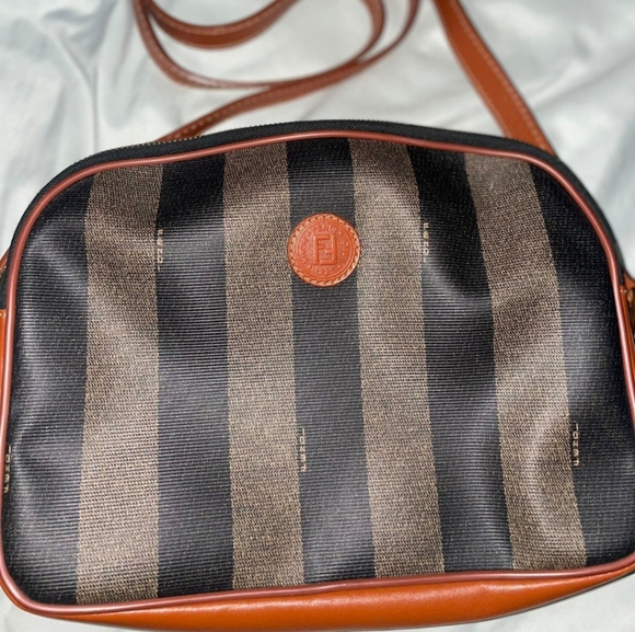 Fendi | Bags | Vintage Fendi Pequin Strip Crossbody Bag | Poshmark
